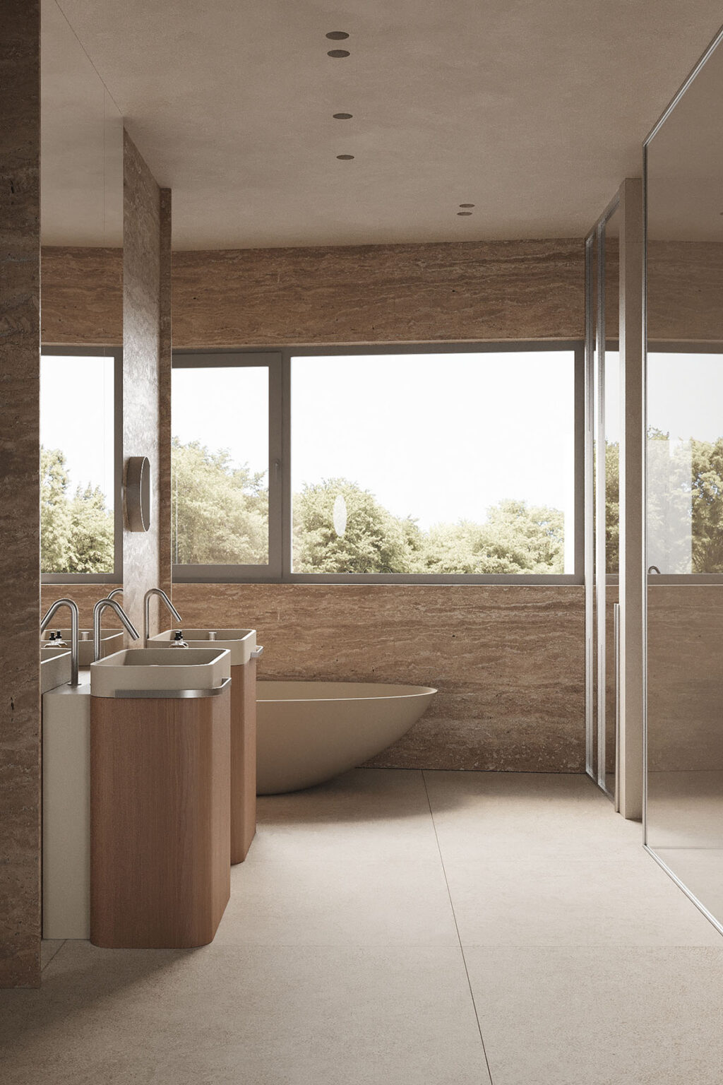 Warm Beige, Greige, Wood & Travertine Decor