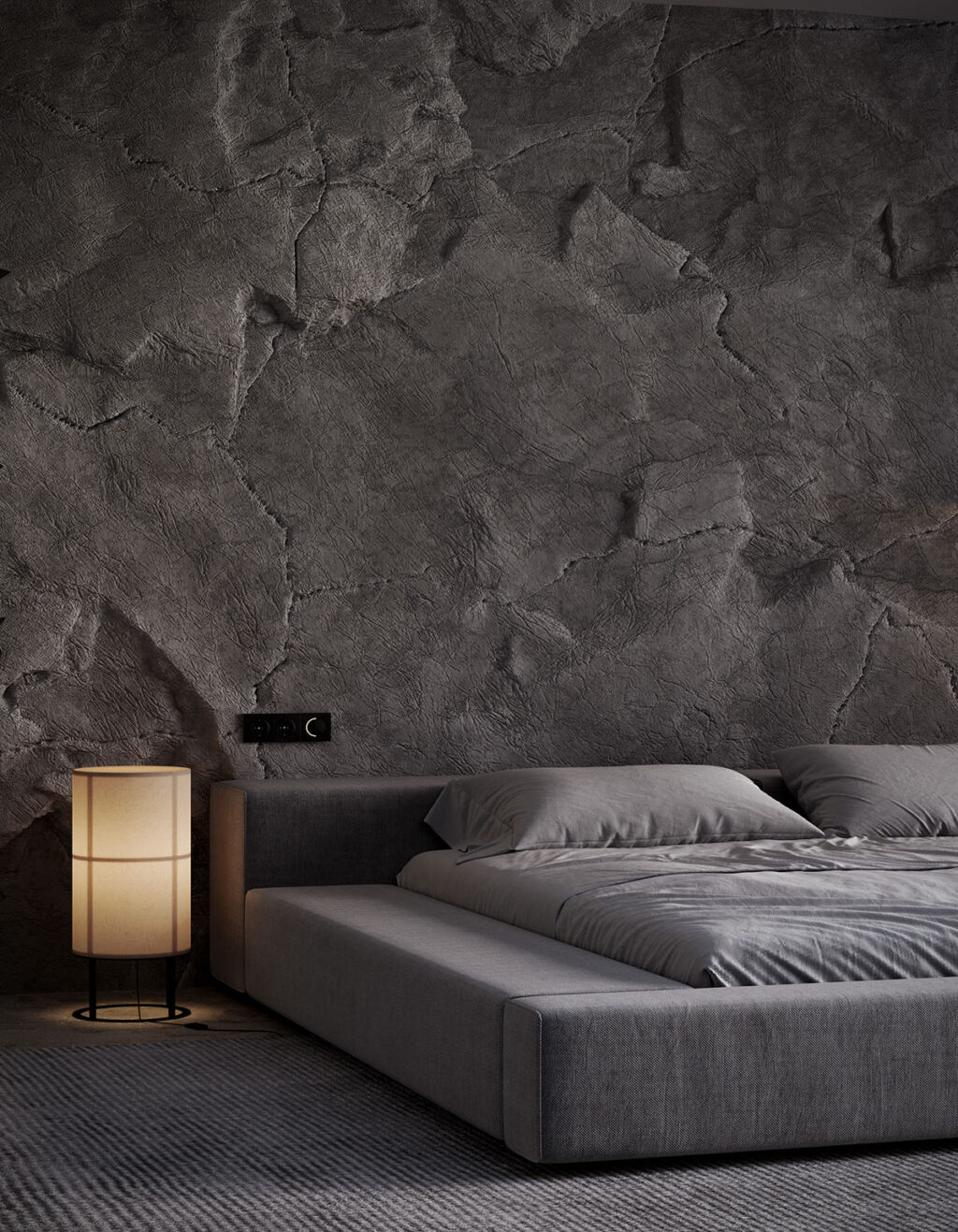 Restful Grey Home Interior With Warm Lighting