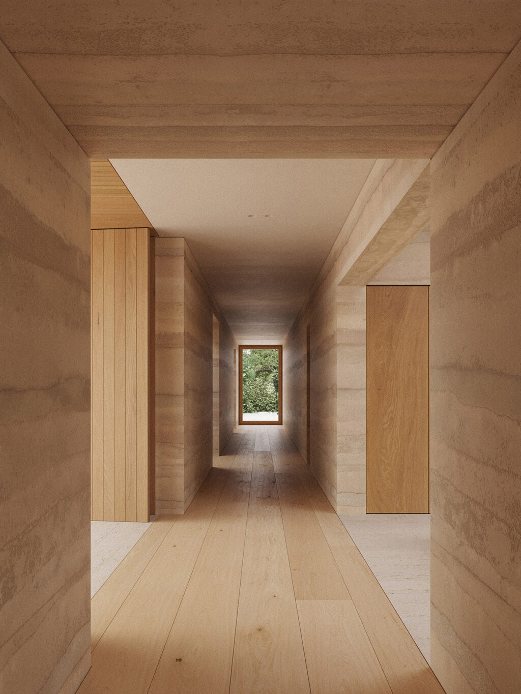 Subtle Home Design With Rammed Earth Walls