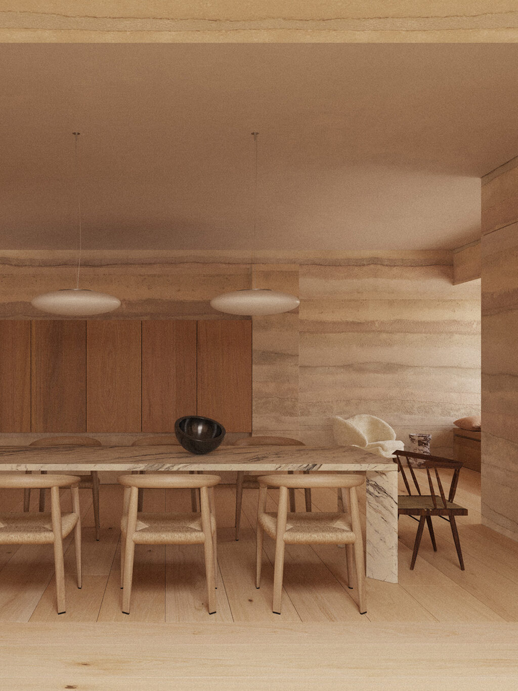 Subtle Home Design With Rammed Earth Walls