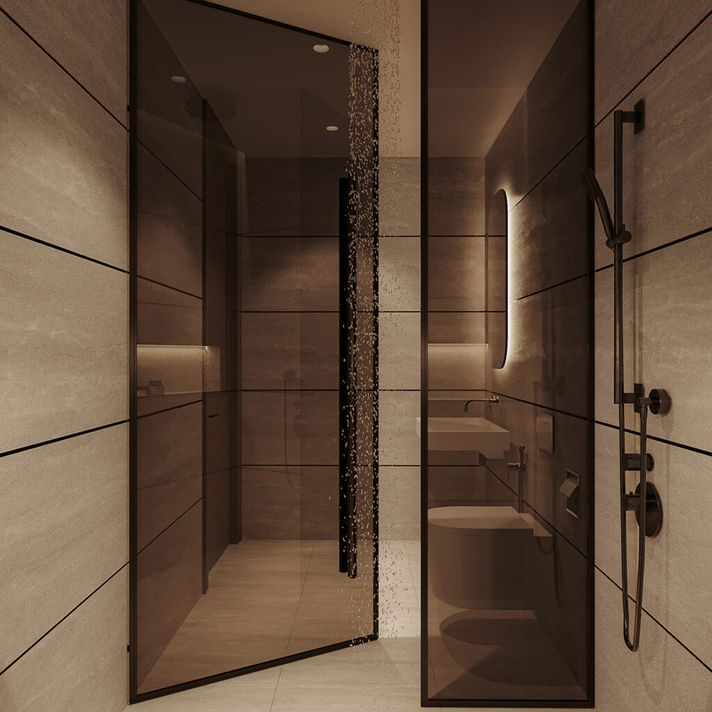 Tinted Shower Screen Interior Design Ideas