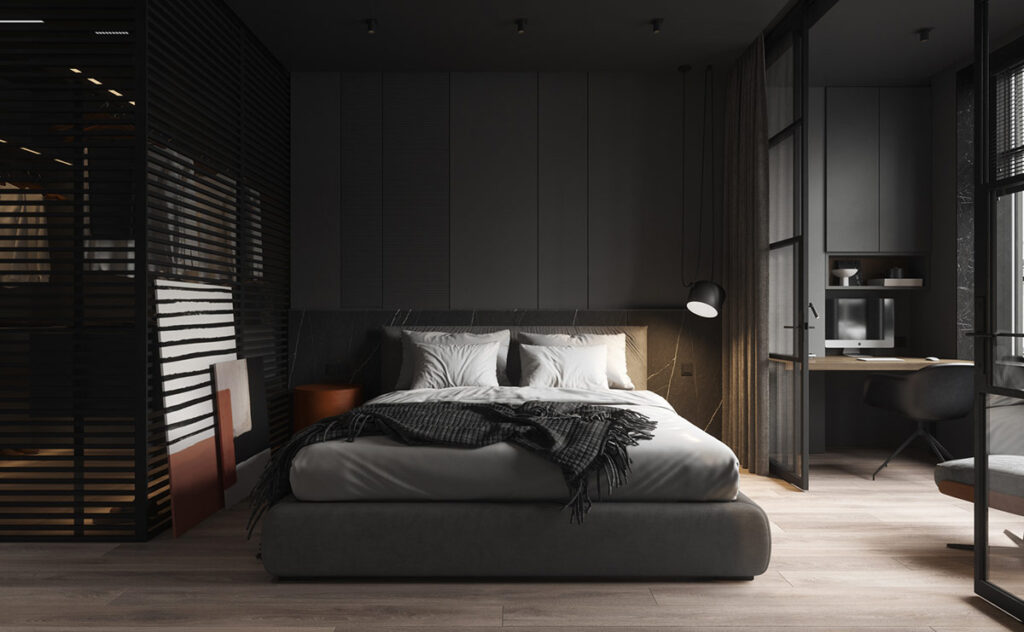 Dark Interiors With Stylish Sparks Of Interest