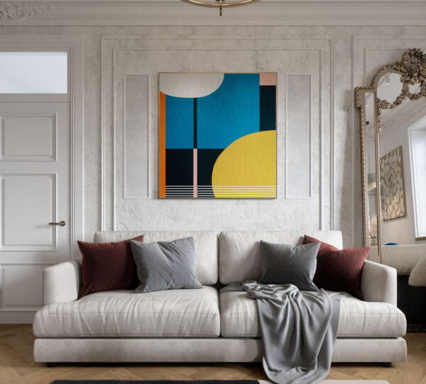 Color-Dashed Neoclassical Interiors On Contrasting Scales