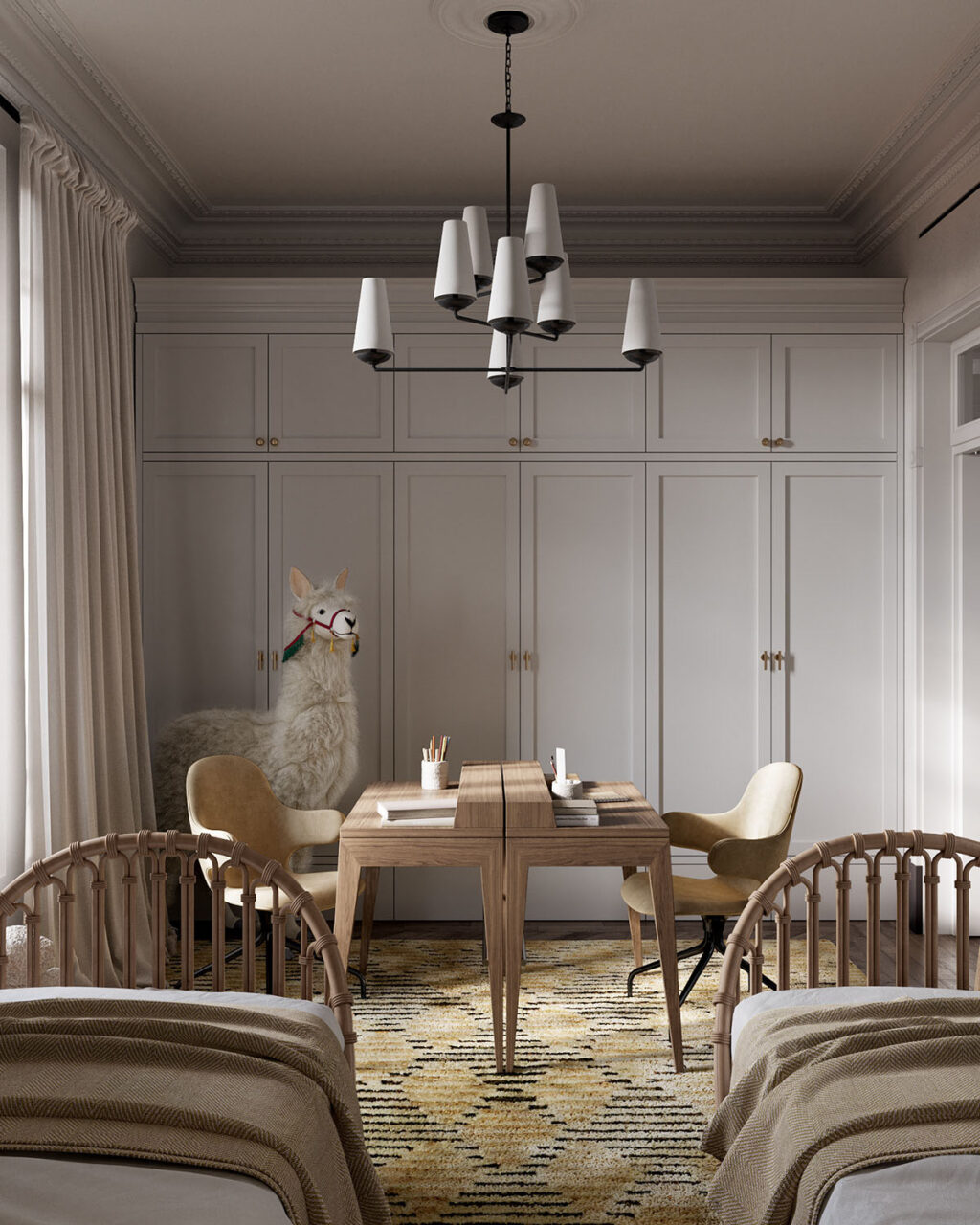 Eclectic Apartment Interiors With Serious Workspaces