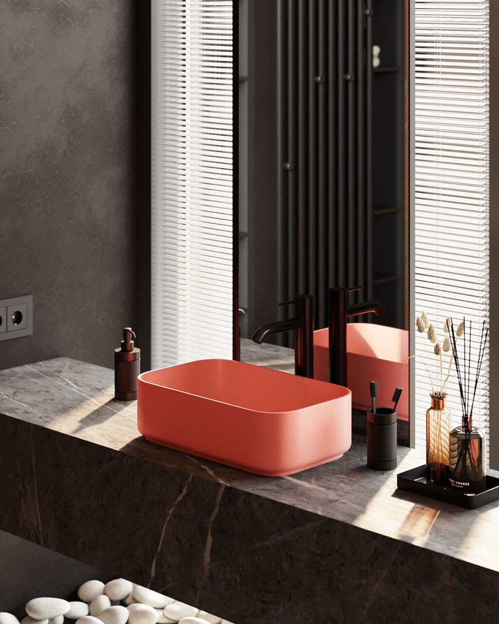 pink sink | Interior Design Ideas