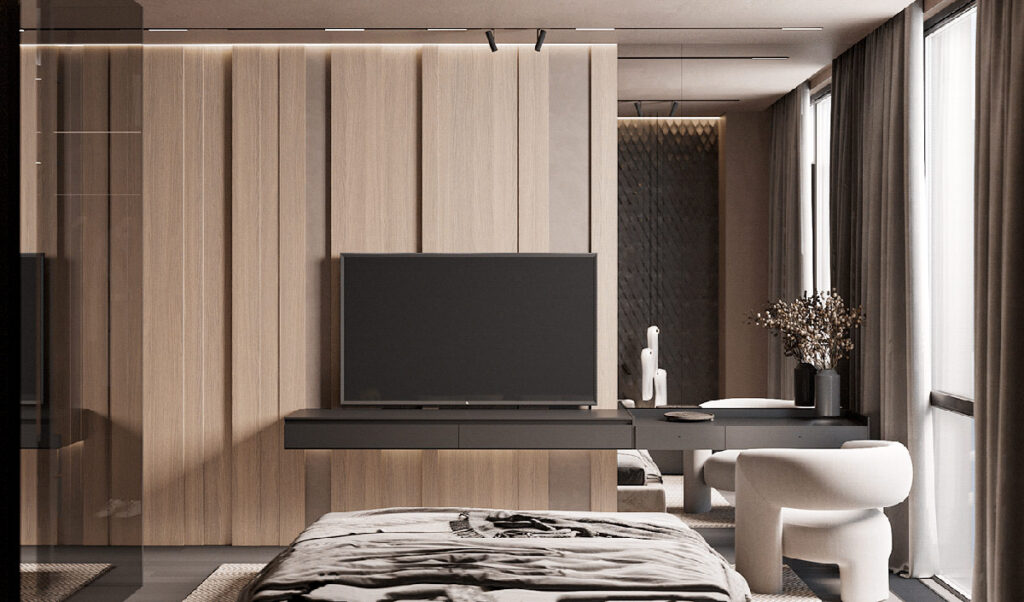 bedroom tv wall | Interior Design Ideas