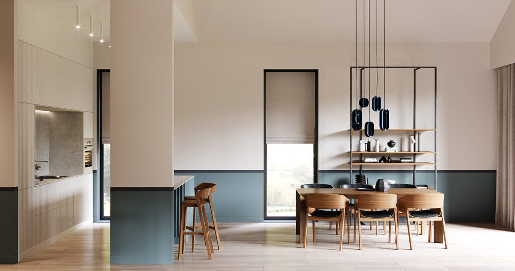 color blocked dining room | Interior Design Ideas