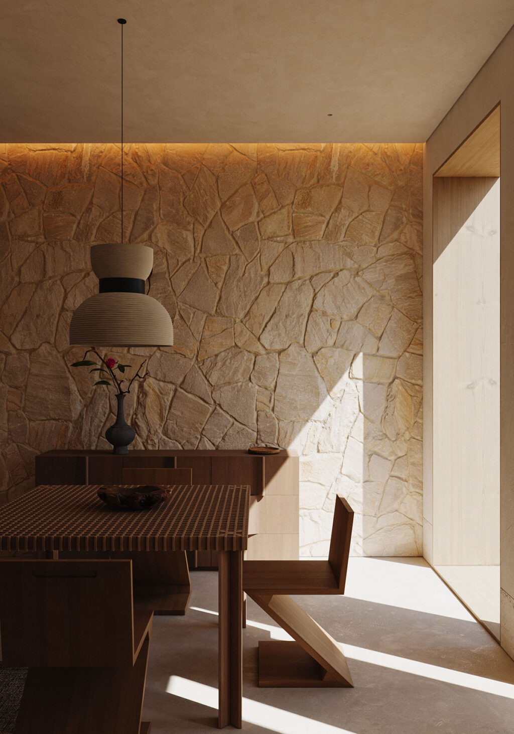 stone feature wall | Interior Design Ideas