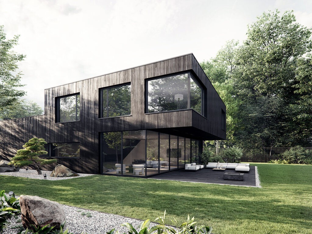 black stained wood house cladding | Interior Design Ideas