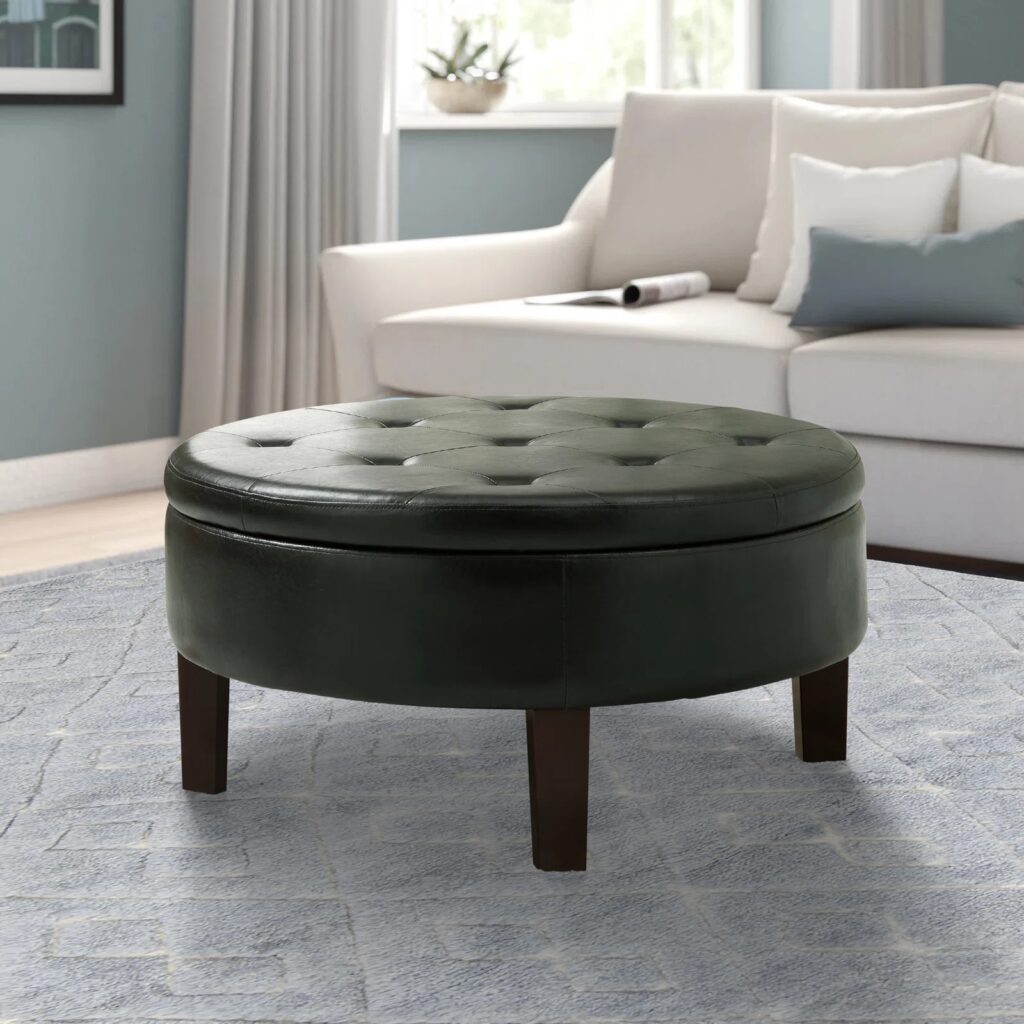 51 Leather & Faux Leather Ottomans with Designer Appeal