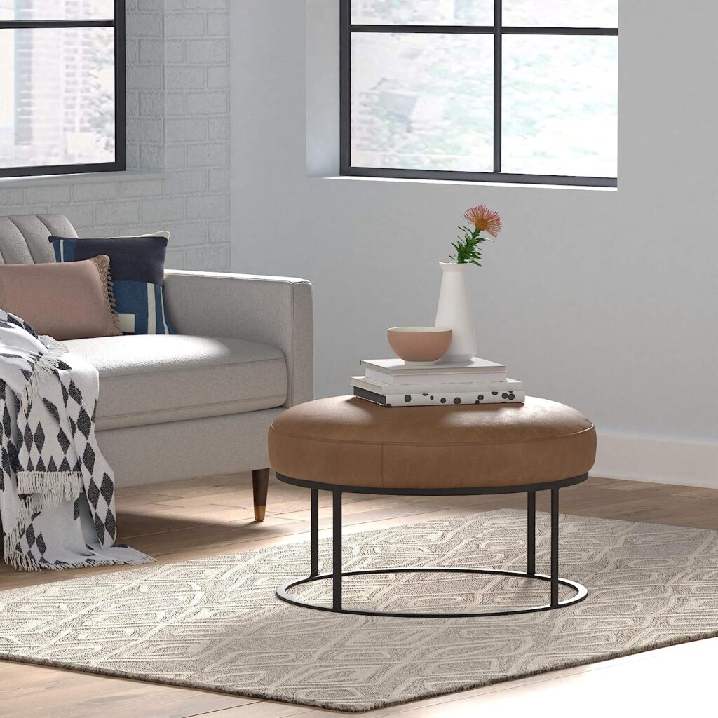 51 Leather & Faux Leather Ottomans with Designer Appeal