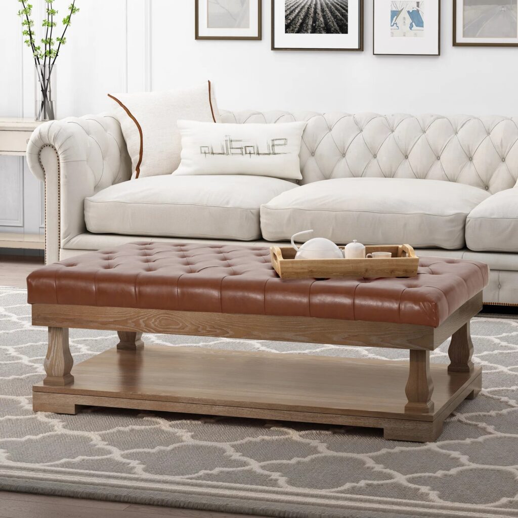 51 Leather & Faux Leather Ottomans with Designer Appeal