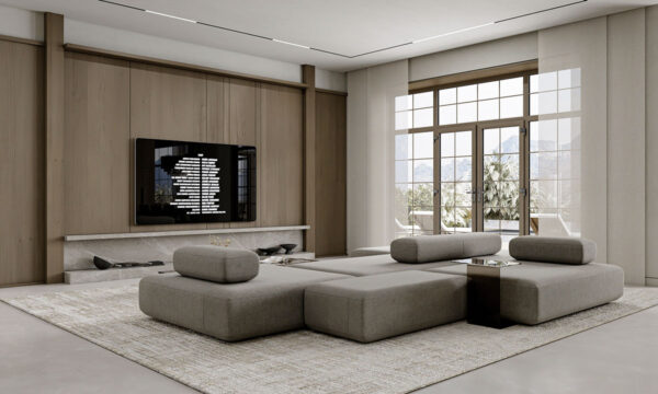 Showcasing Nature: A Modern Interior With a Staircase Terrarium