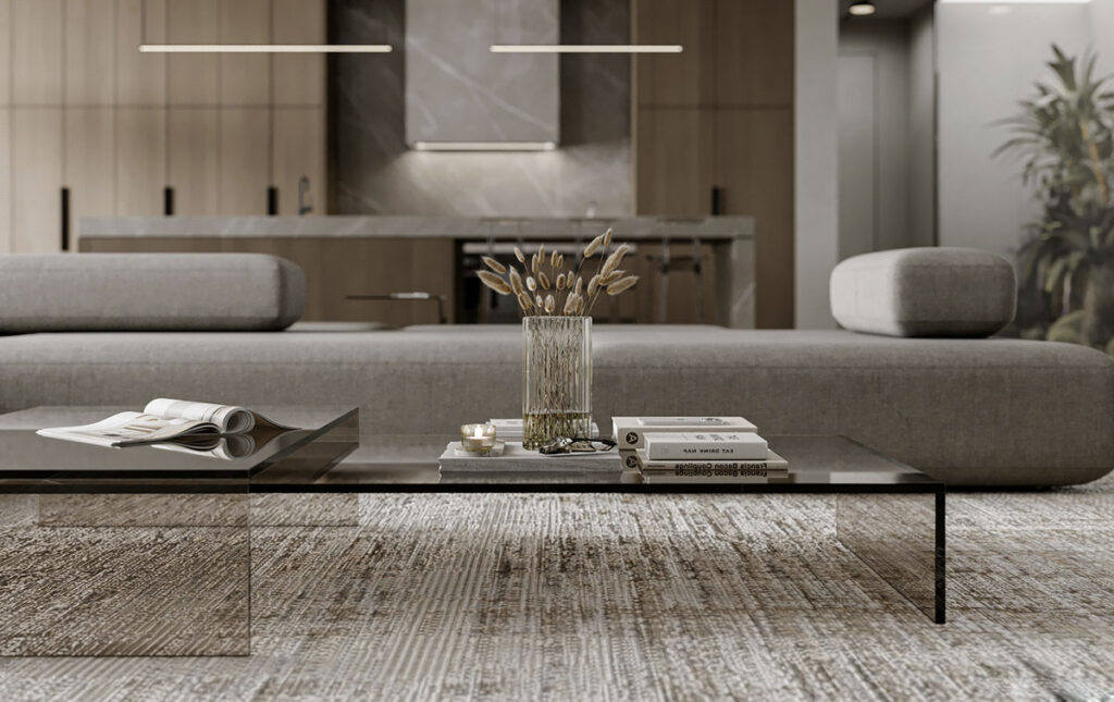 Showcasing Nature: A Modern Interior With a Staircase Terrarium