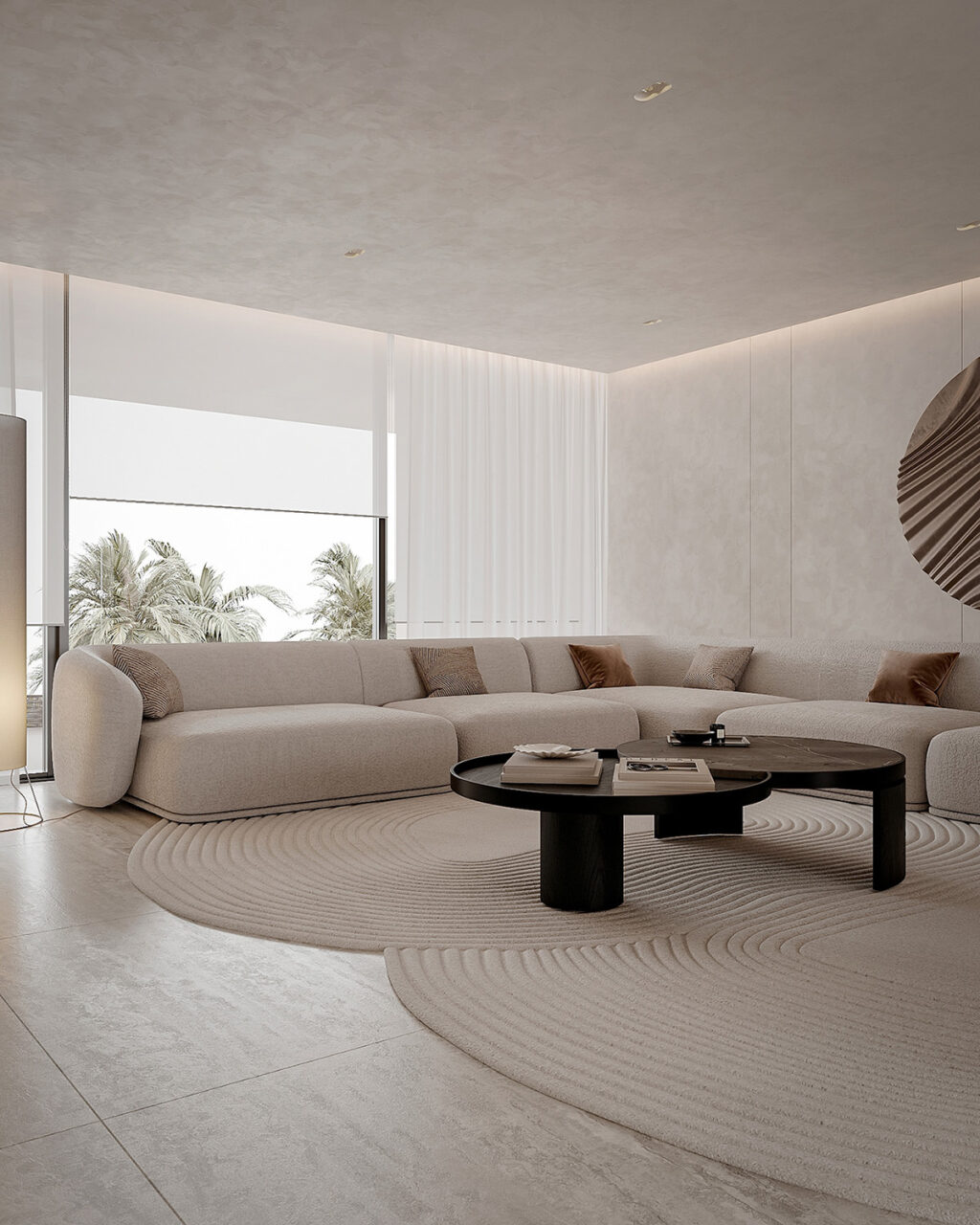 Beige Elegance in Stylish Contemporary Living Spaces