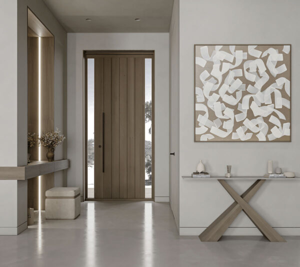 Showcasing Nature: A Modern Interior With a Staircase Terrarium