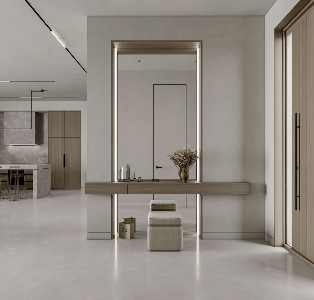 Showcasing Nature: A Modern Interior With a Staircase Terrarium