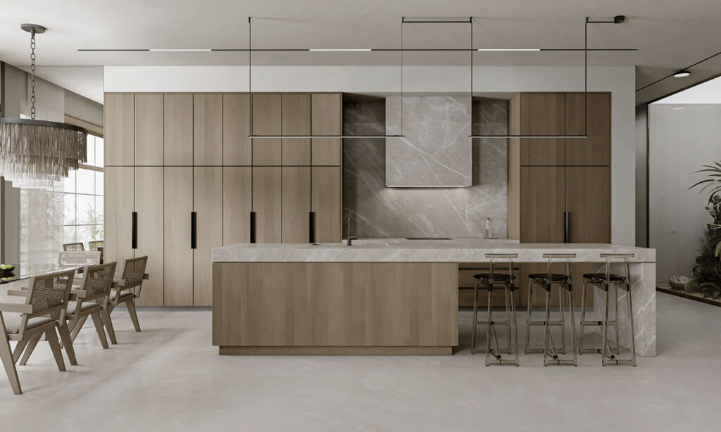 Showcasing Nature: A Modern Interior With a Staircase Terrarium