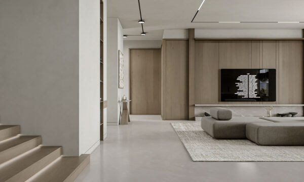 Showcasing Nature: A Modern Interior With a Staircase Terrarium