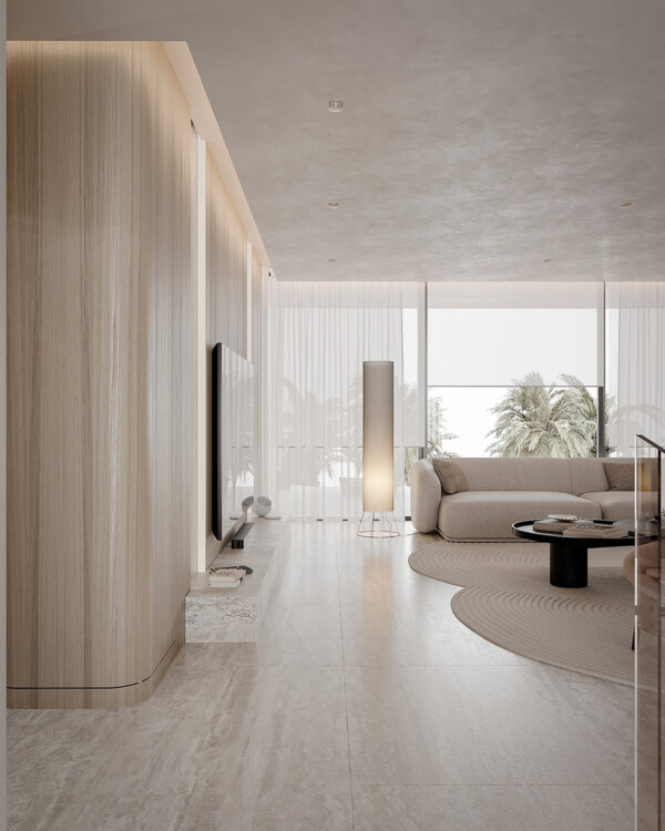 Beige Elegance in Stylish Contemporary Living Spaces