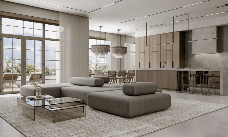 Showcasing Nature: A Modern Interior With a Staircase Terrarium