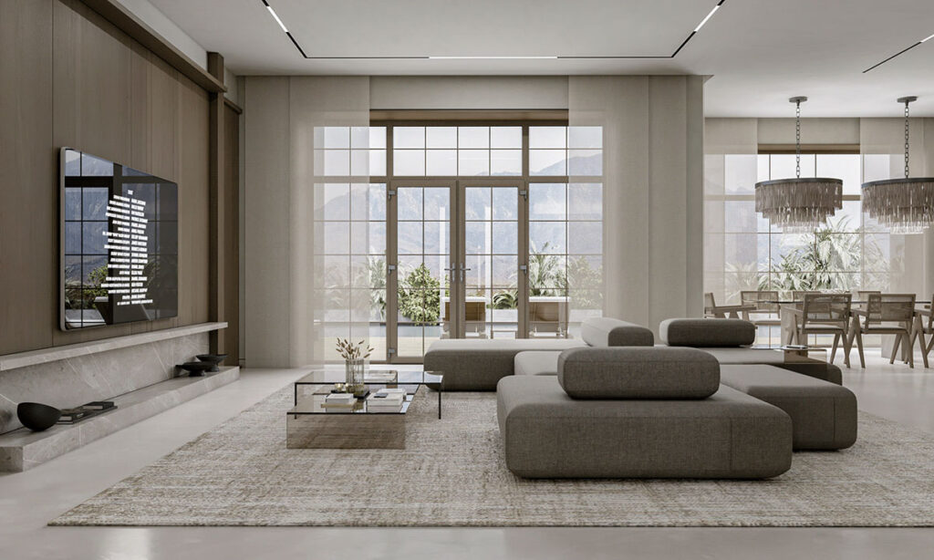 Showcasing Nature: A Modern Interior With a Staircase Terrarium