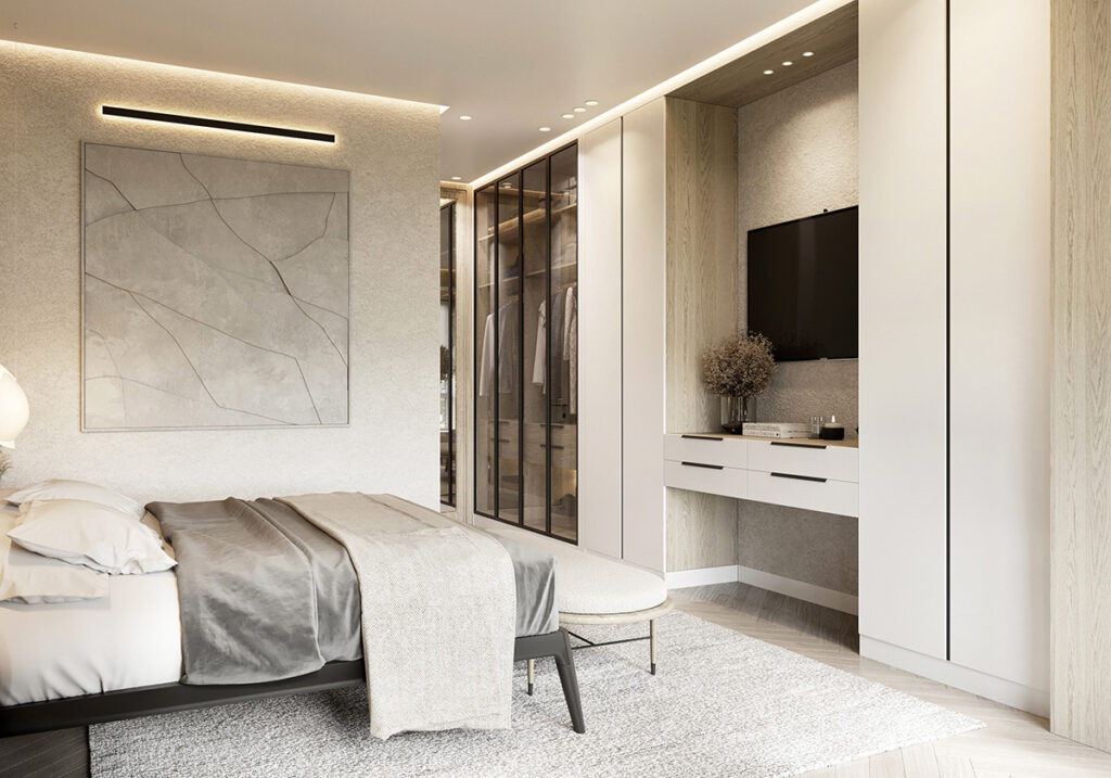 bedroom TV wall | Interior Design Ideas