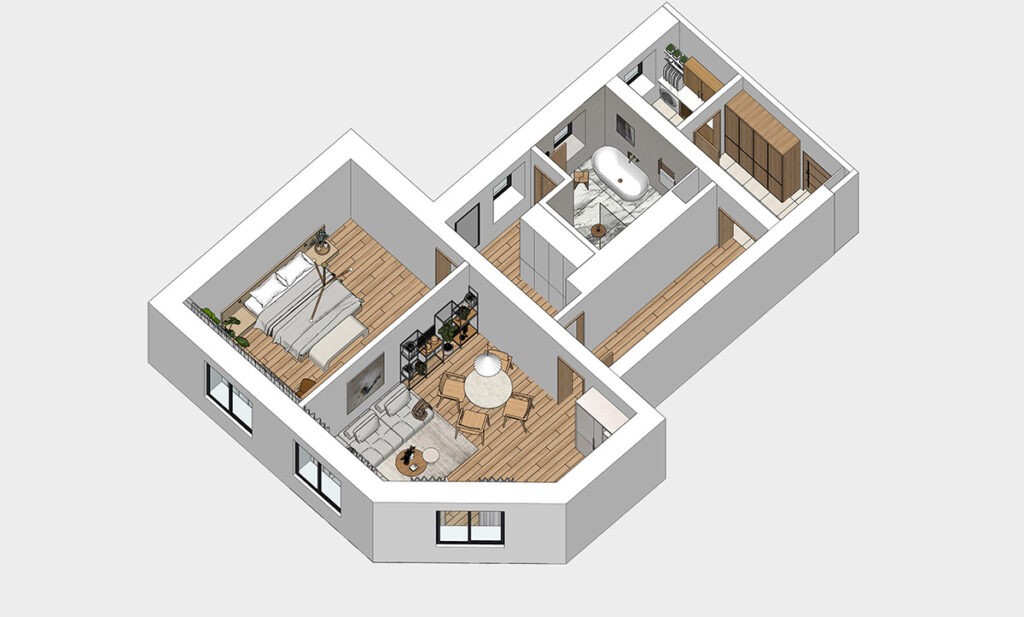 Style in Small Doses: 2 Modern Interiors Under 100 Sqm With Layouts