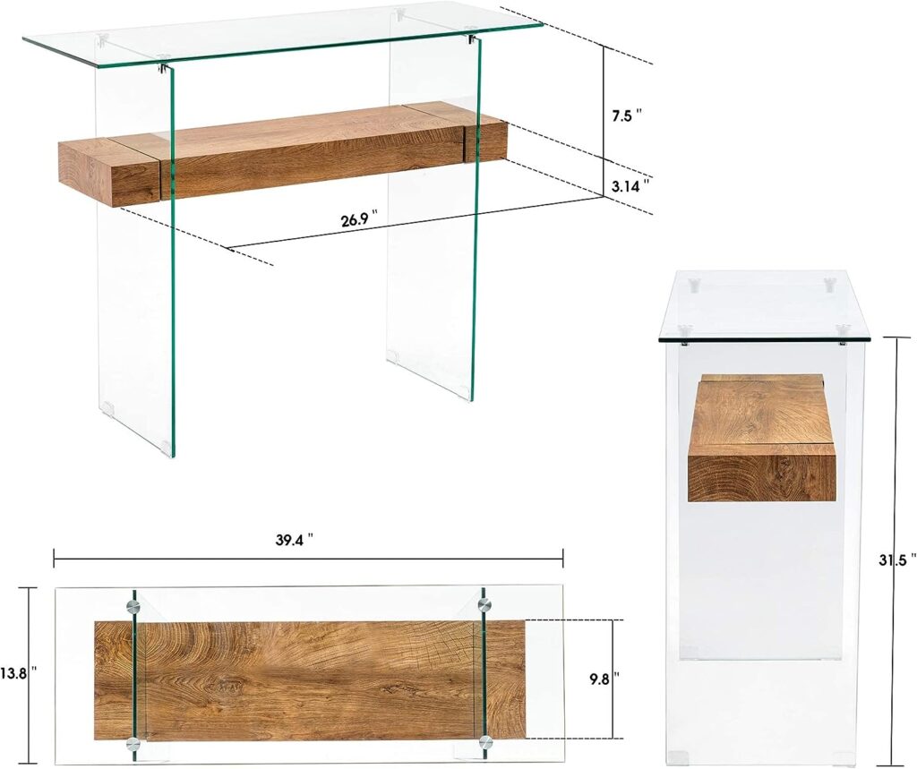 Product of the Week: Glass Console Table With Rustic Shelf