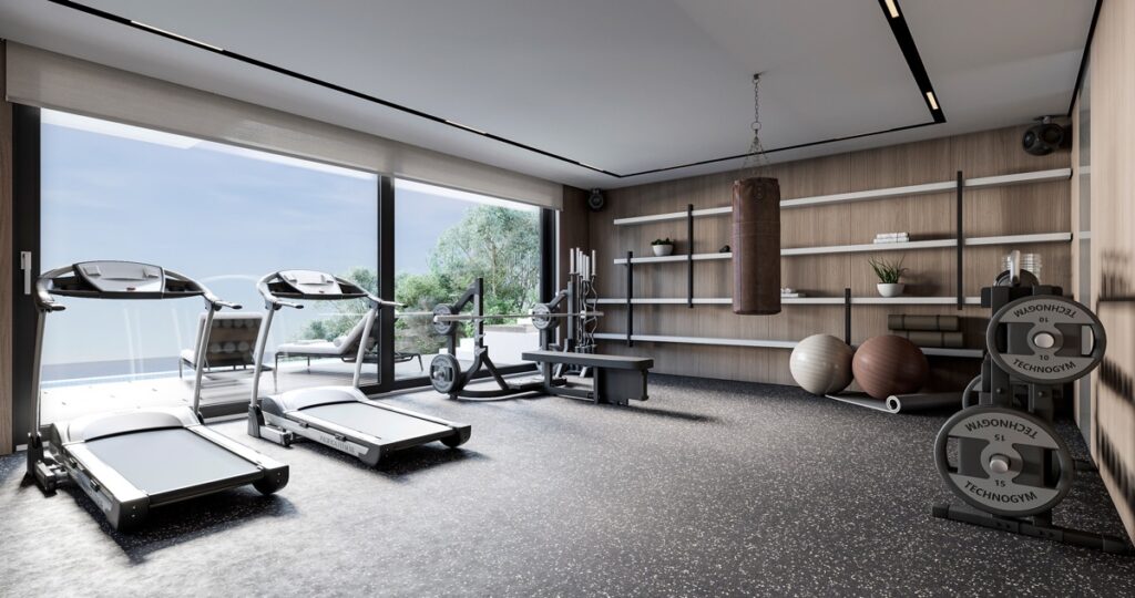 brown home gym | Interior Design IdeasInterior Design Ideas.