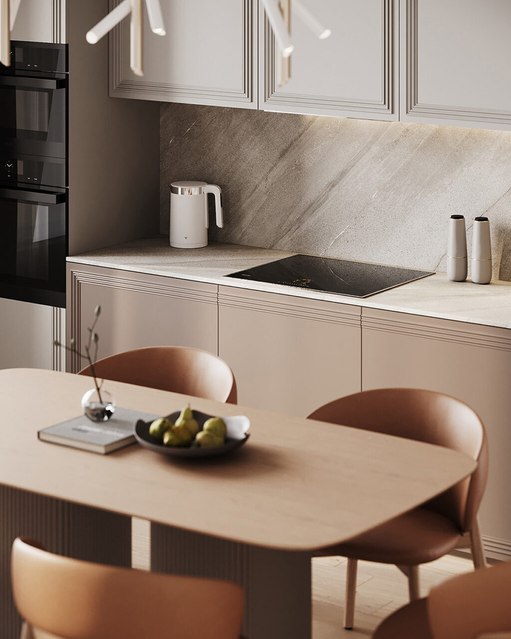 120 Sqm Apartment With Chic White, Greige and Warm Brown Decor