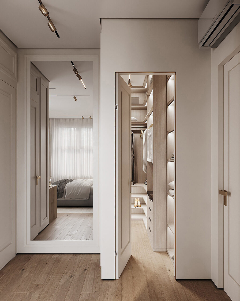 120 Sqm Apartment With Chic White, Greige and Warm Brown Decor