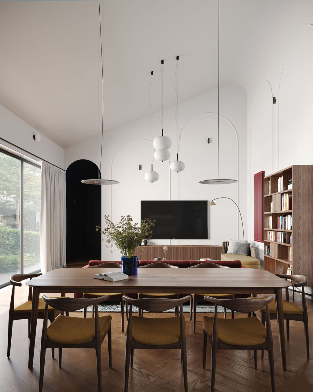 Eclectic Interior With Homely Red, Blue, and Yellow Decor