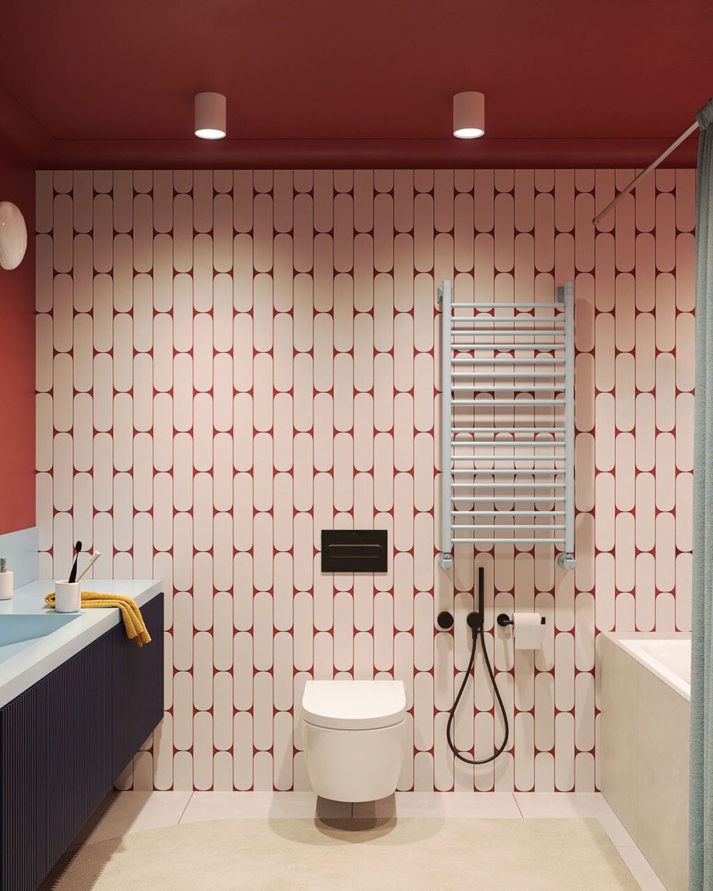 Eclectic Interior With Homely Red, Blue, and Yellow Decor