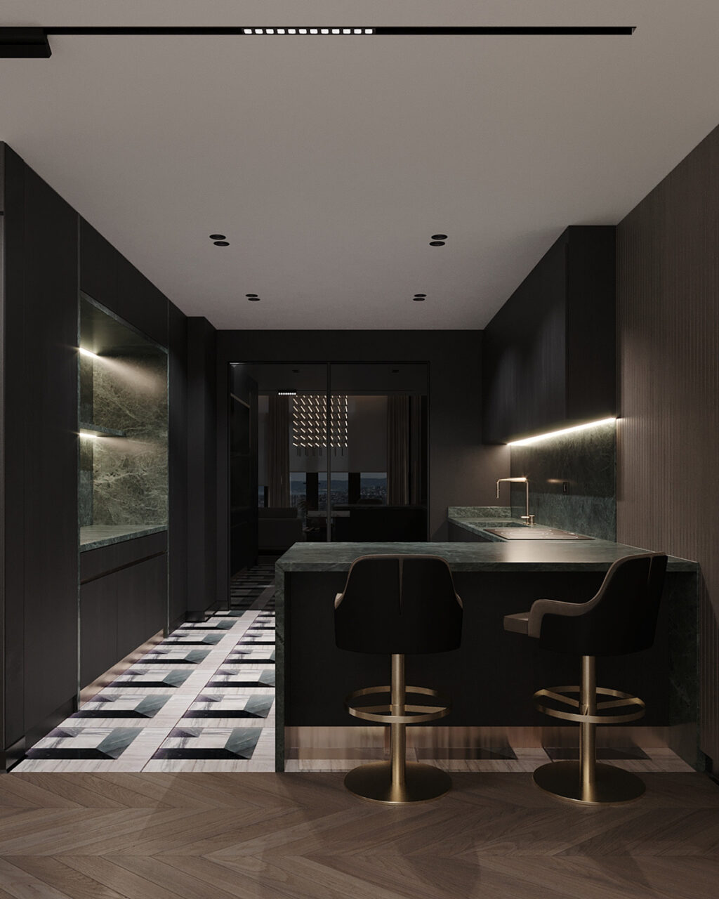 Statement Lighting: The Daring Play of Light in a Monochromatic Home