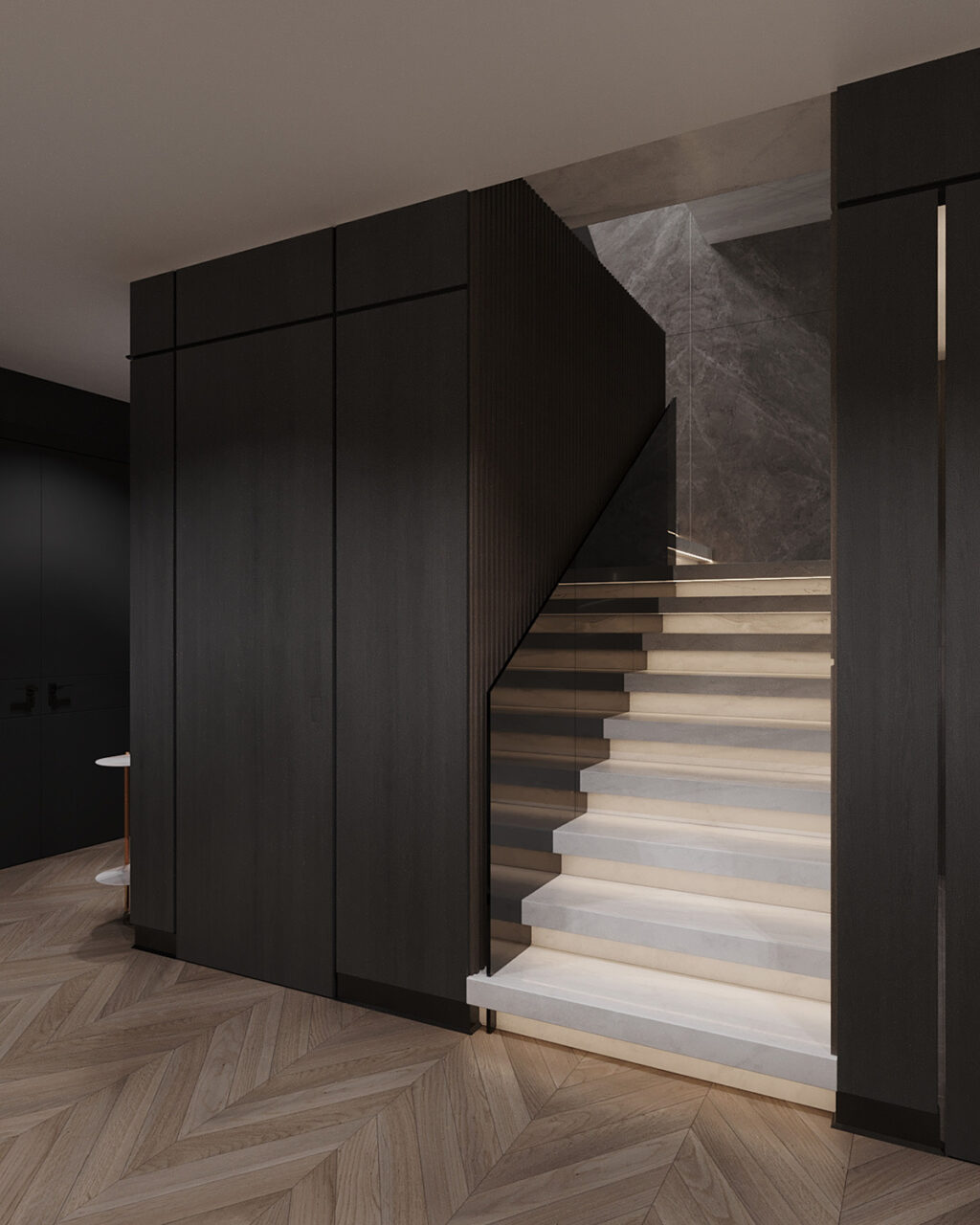 Statement Lighting: The Daring Play of Light in a Monochromatic Home