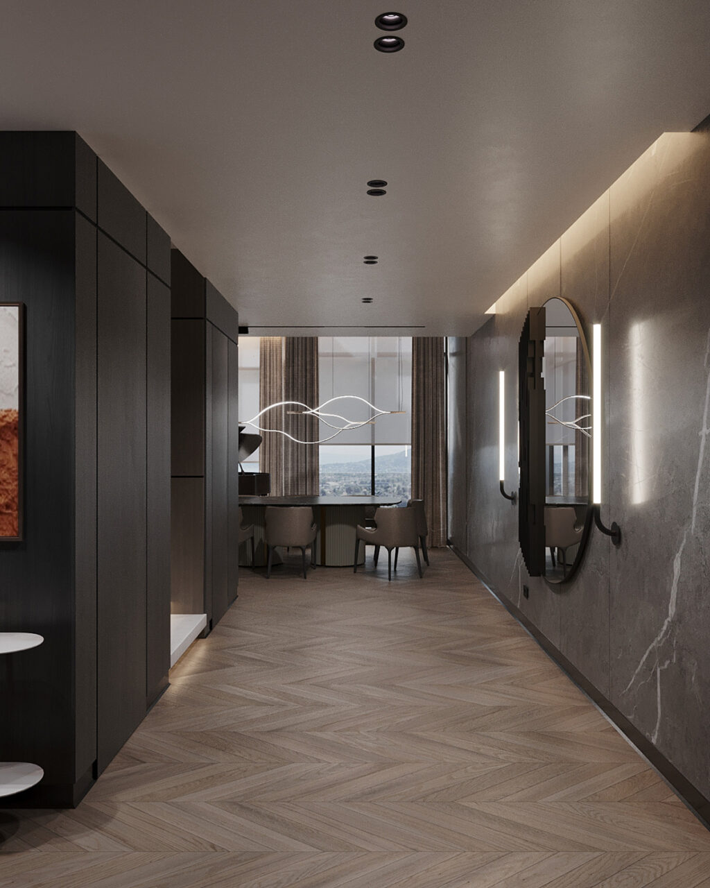 Statement Lighting: The Daring Play of Light in a Monochromatic Home