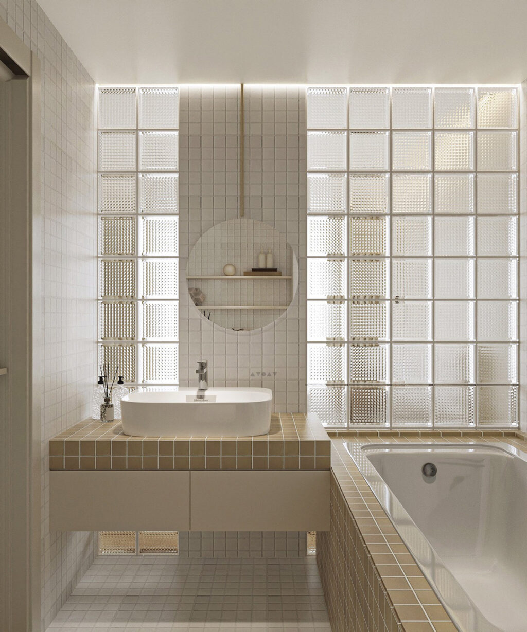 Wood Accent Interiors With Contrasting Curves and Grids