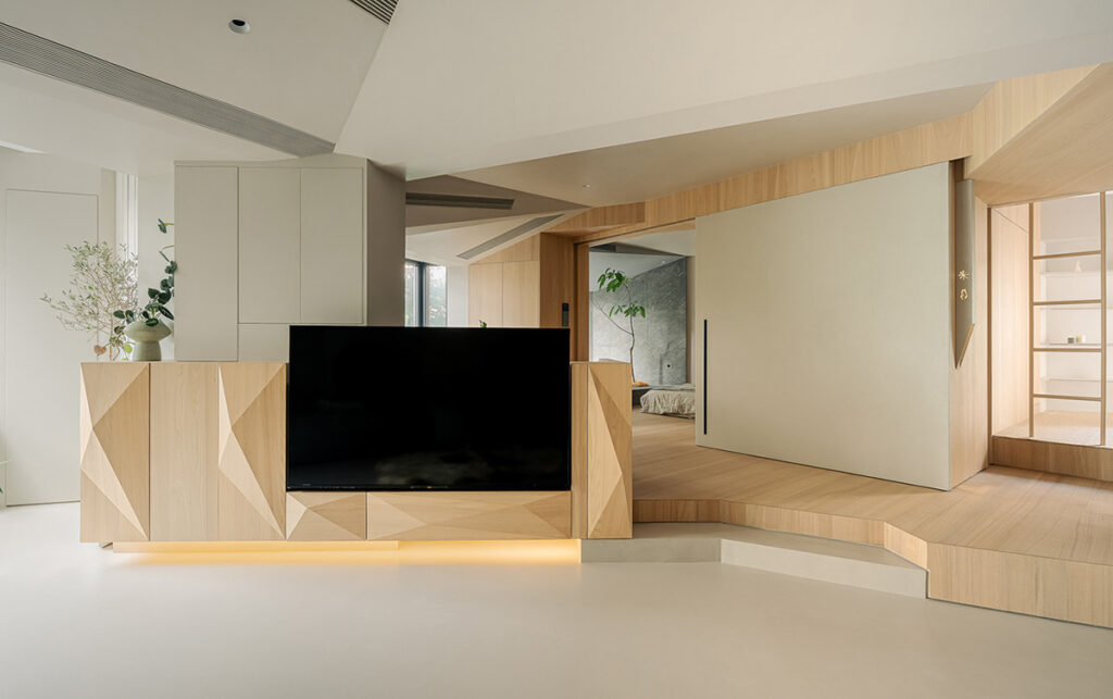 Sleek Angles, Soothing Textures: A Geometric Approach to Urban Home Design