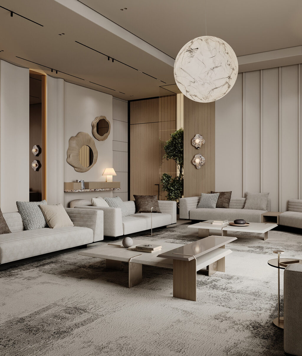 A Swivel TV Anchors This Open Plan Luxury Home In Saudi Arabia