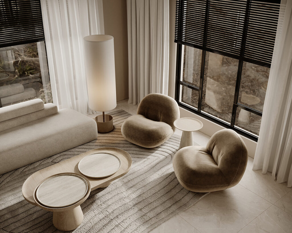 Curved Comfort: The Beauty of Rounded Furniture in Beige and Cream
