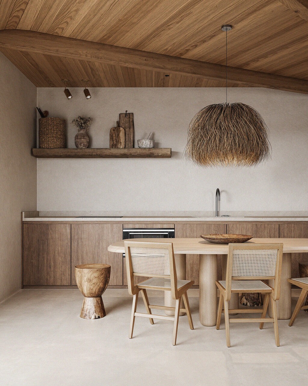 A Small Modern Rustic Studio with Wabi-Sabi Charm