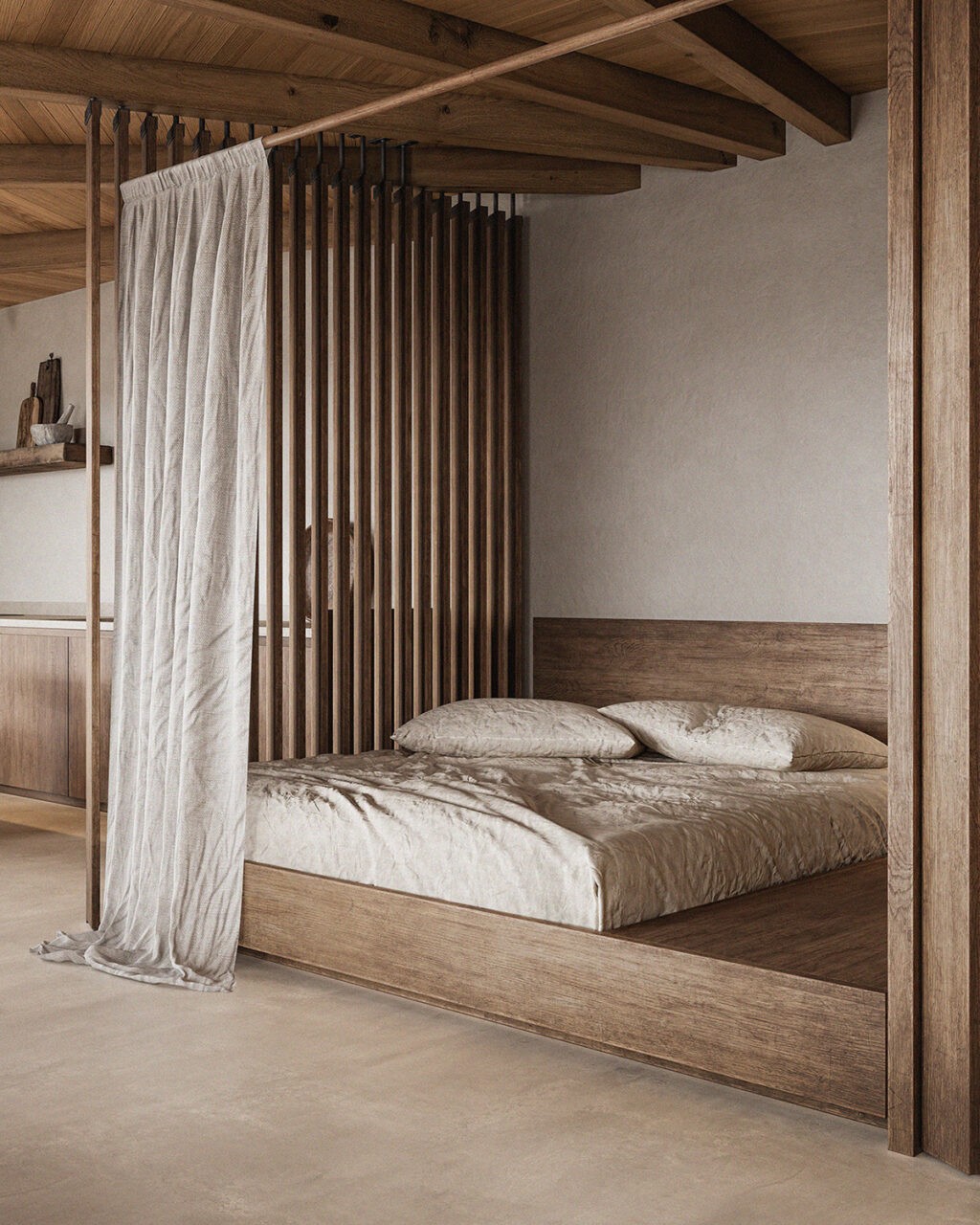 A Small Modern Rustic Studio with Wabi-Sabi Charm