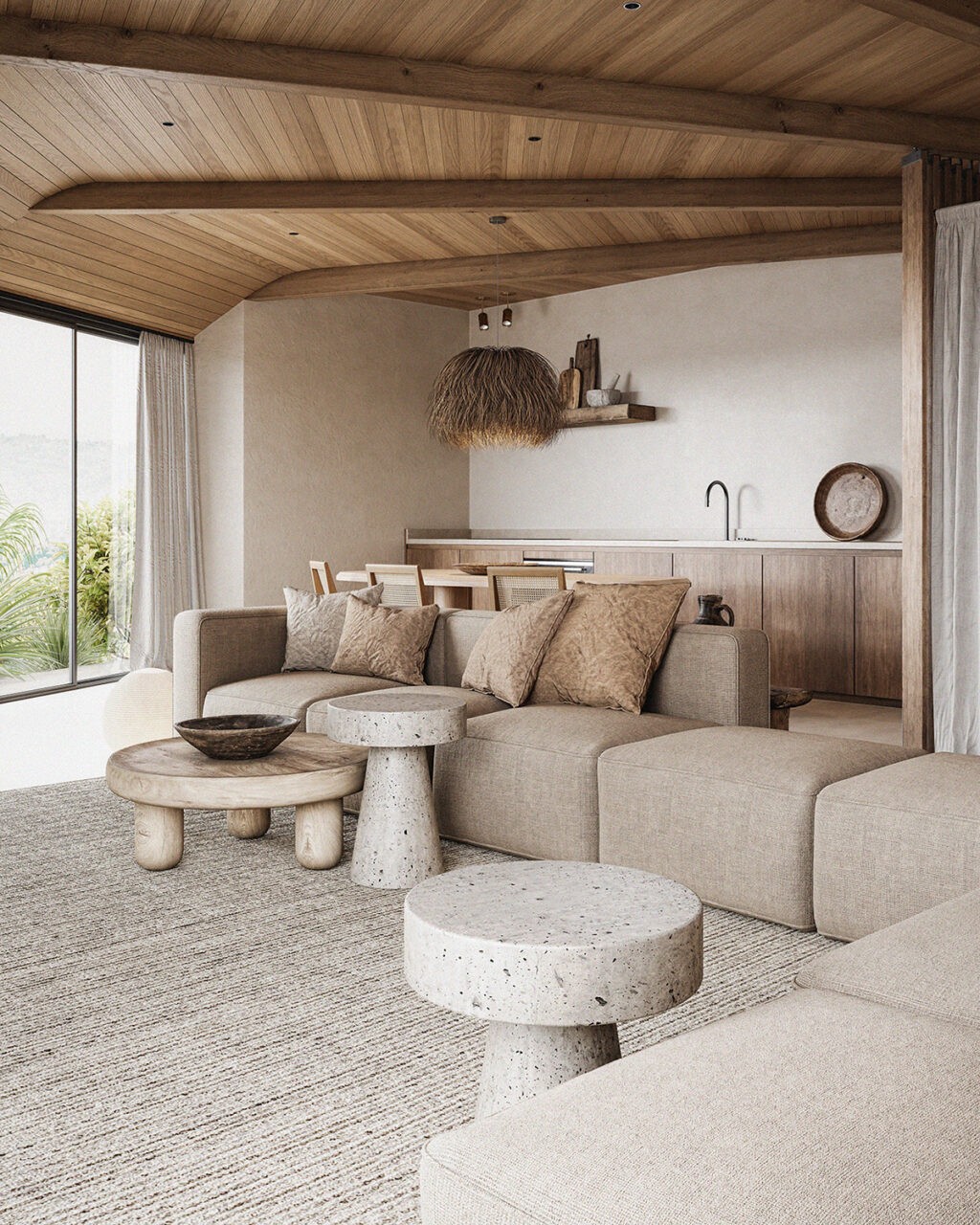 A Small Modern Rustic Studio with Wabi-Sabi Charm