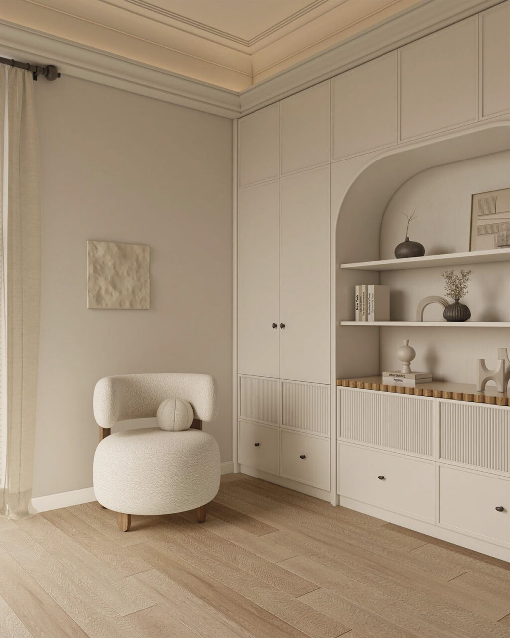 A Modern Home In Beige With Earthy Brown Accents