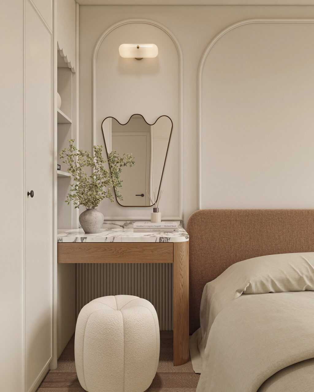 A Modern Home In Beige With Earthy Brown Accents