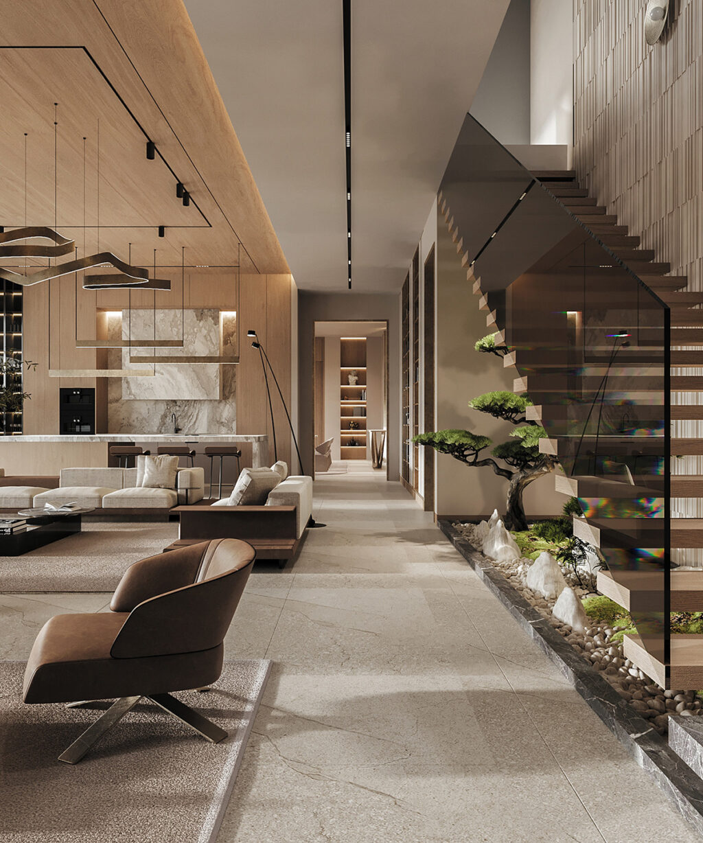 A Gorgeous Wood Tone Villa With Lux Textures