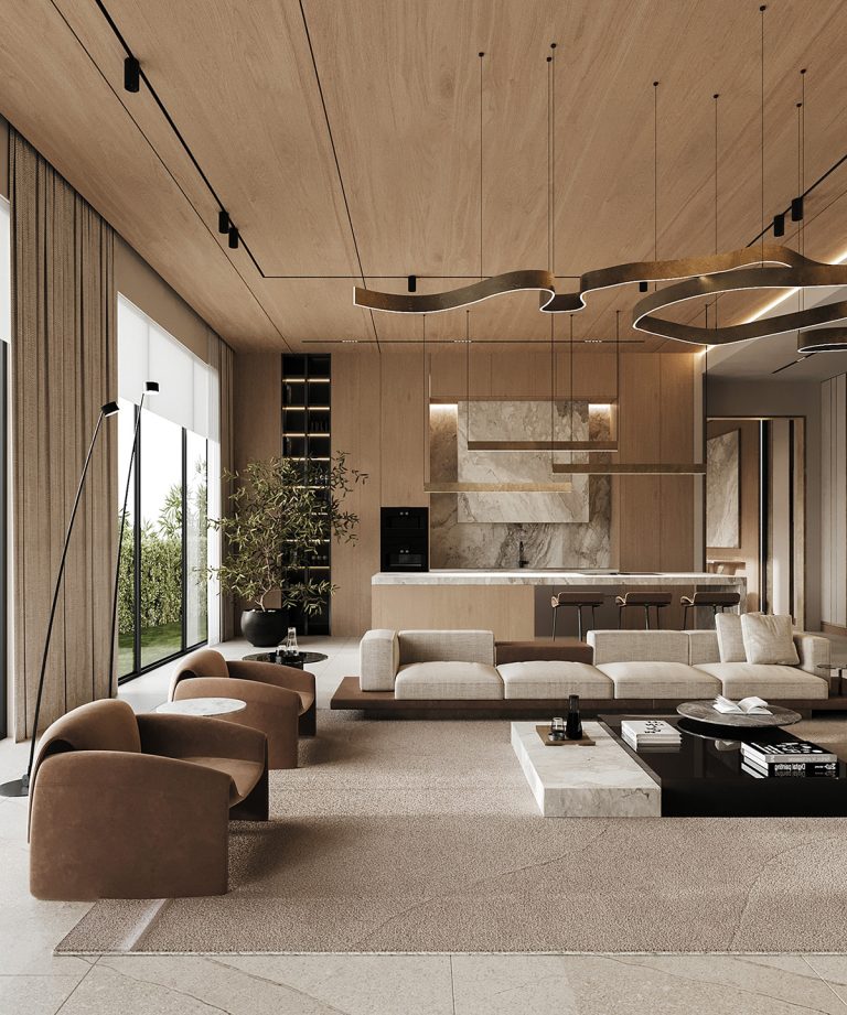 A Gorgeous Wood Tone Villa With Lux Textures
