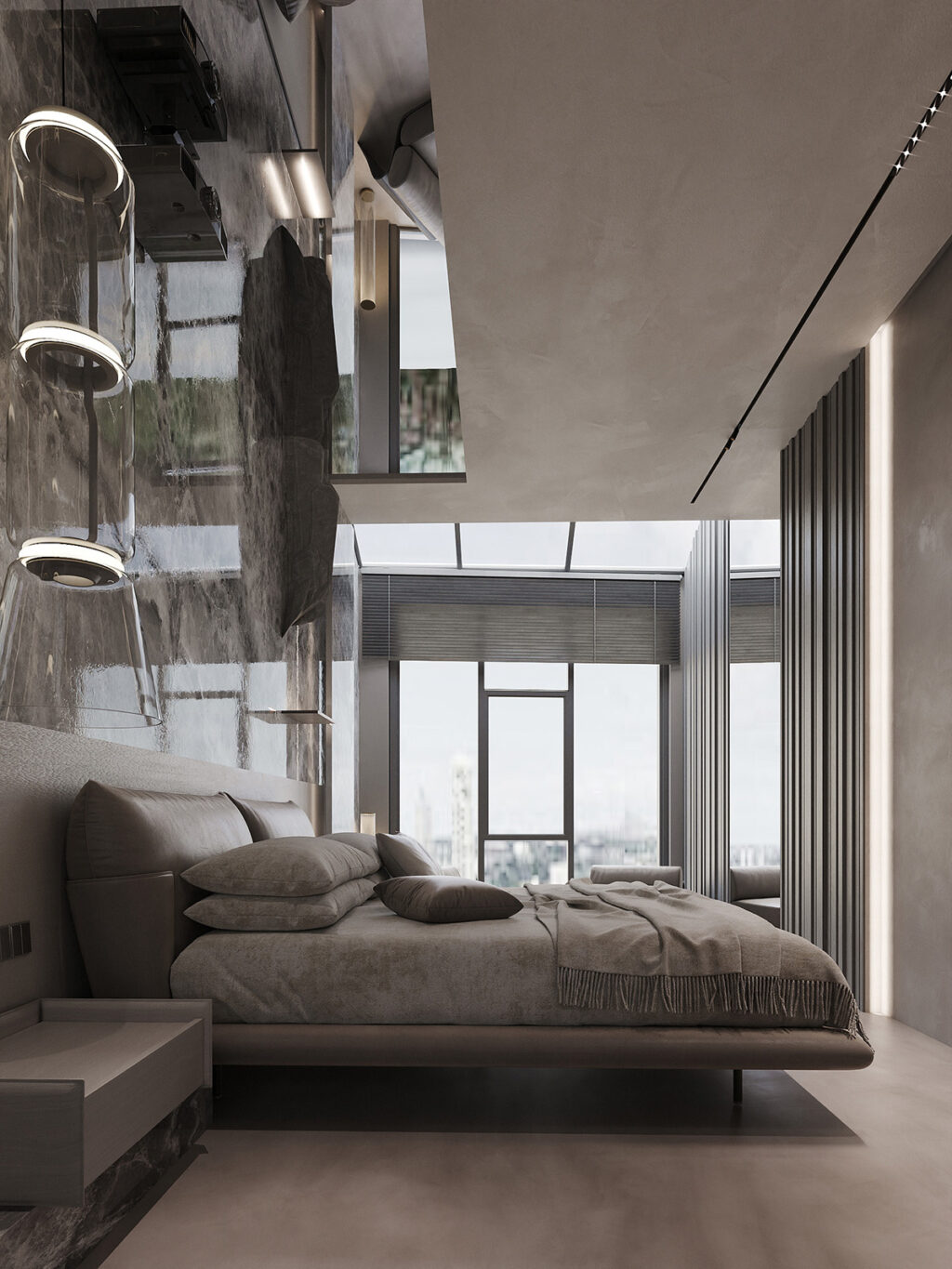 Rock Solid Luxury in a Penthouse with Sculptural Stone Interiors