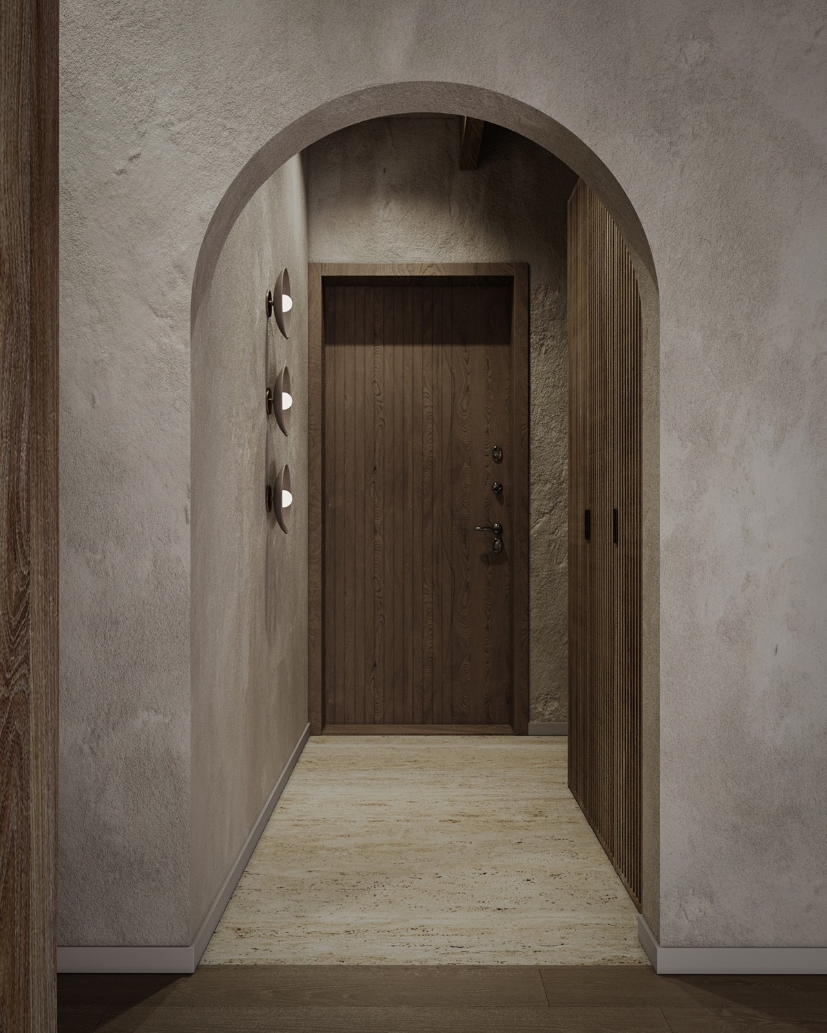 hallway with curved entrance | Interior Design Ideas